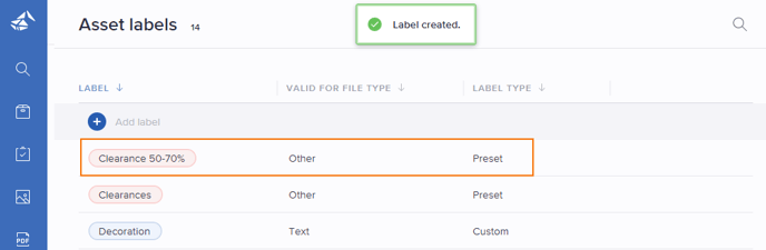 Create Asset Labels